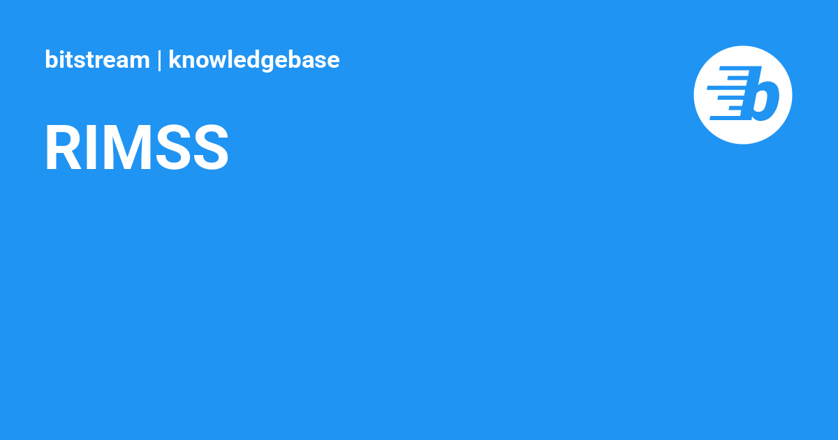 RIMSS | bitstream knowledgebase
