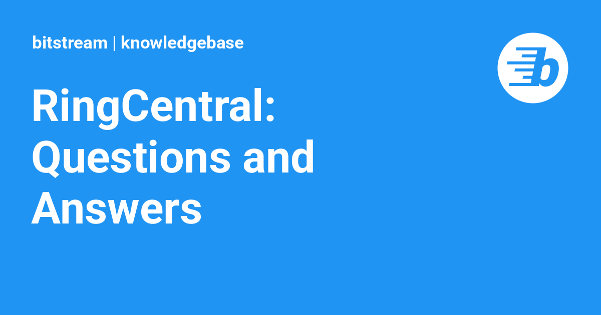 [Start Here] | bitstream knowledgebase